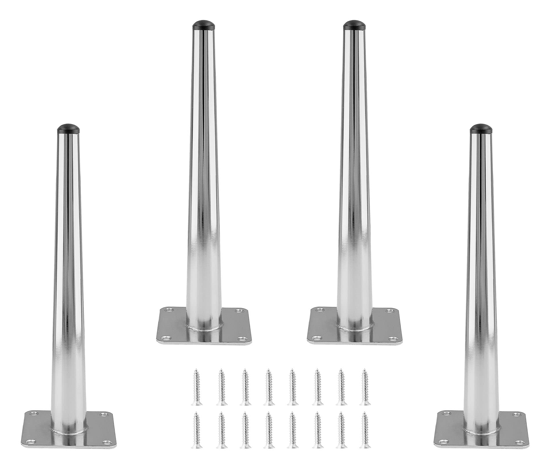 Seimneire 4pcs 10 Inch Furniture Legs, Straight Conical Metal Legs ...