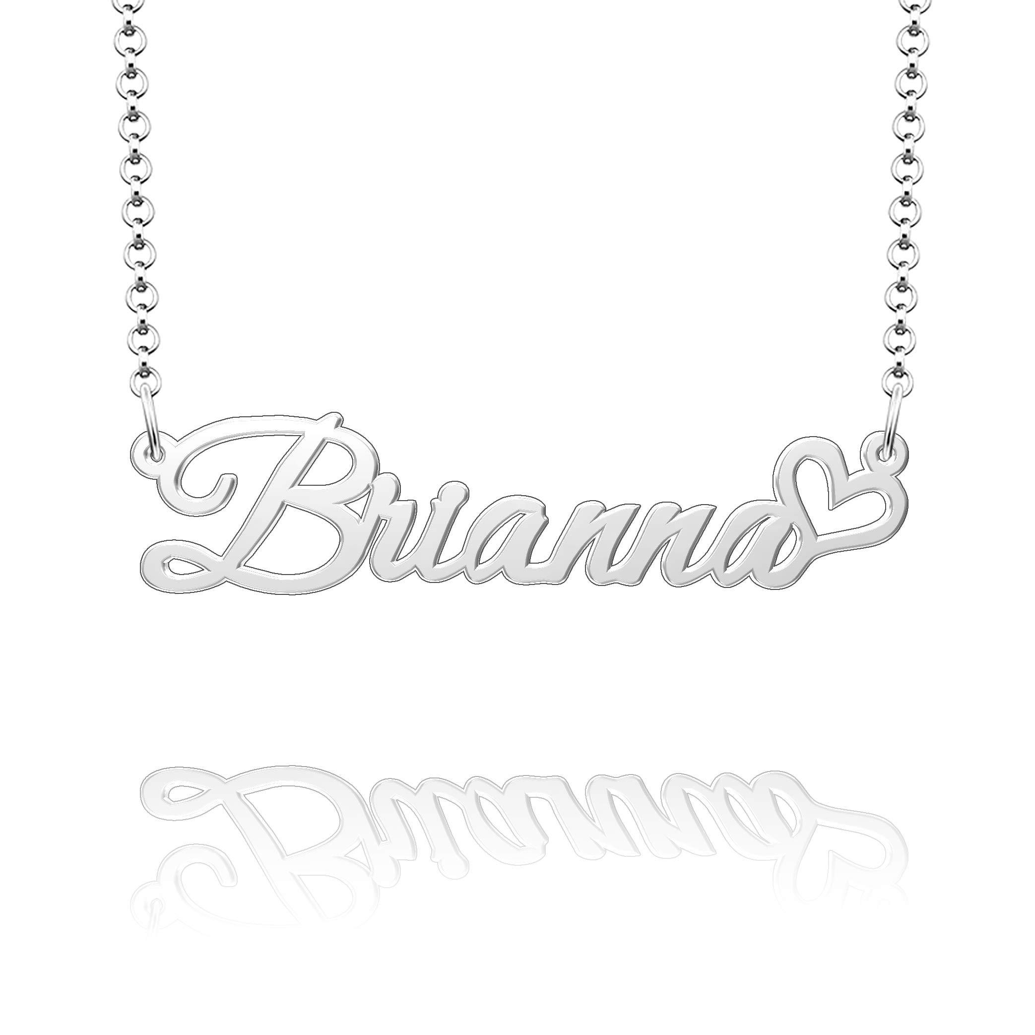 CoolJewelry Personalized Name Necklace Heart Symbol 316 Stainless Steel ...