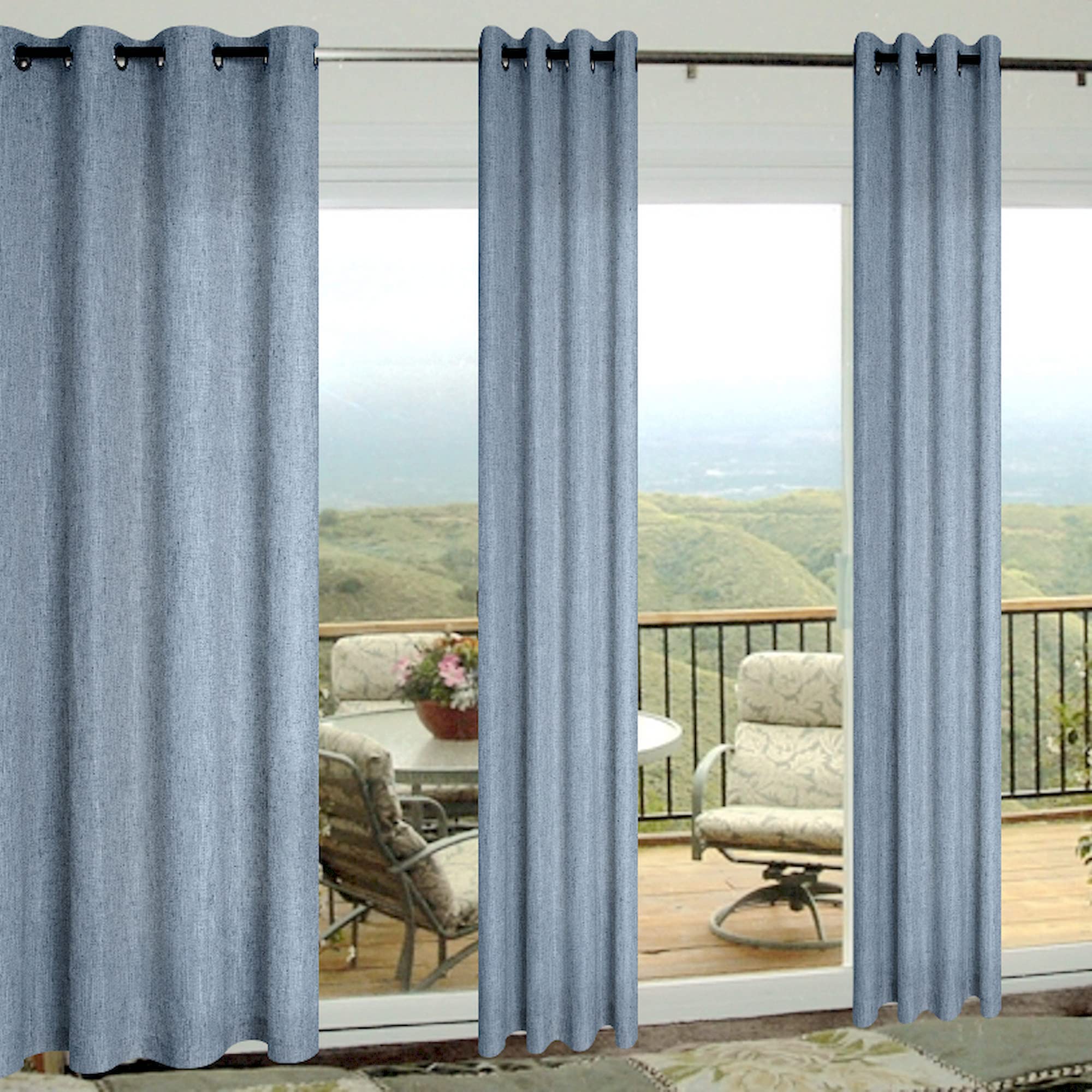 Pitalk Dusty Blue Sheer curtains 96 Inches Long for Sliding glass Door ... Pitalk Dusty Blue Sheer curtains 96 Inches Long for Sliding glass Door ...