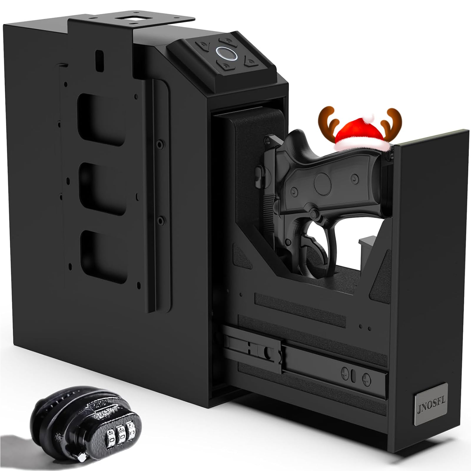 JNOSFL Gun Safes for Pistols Quick Access Biometric Slider Handgun ...