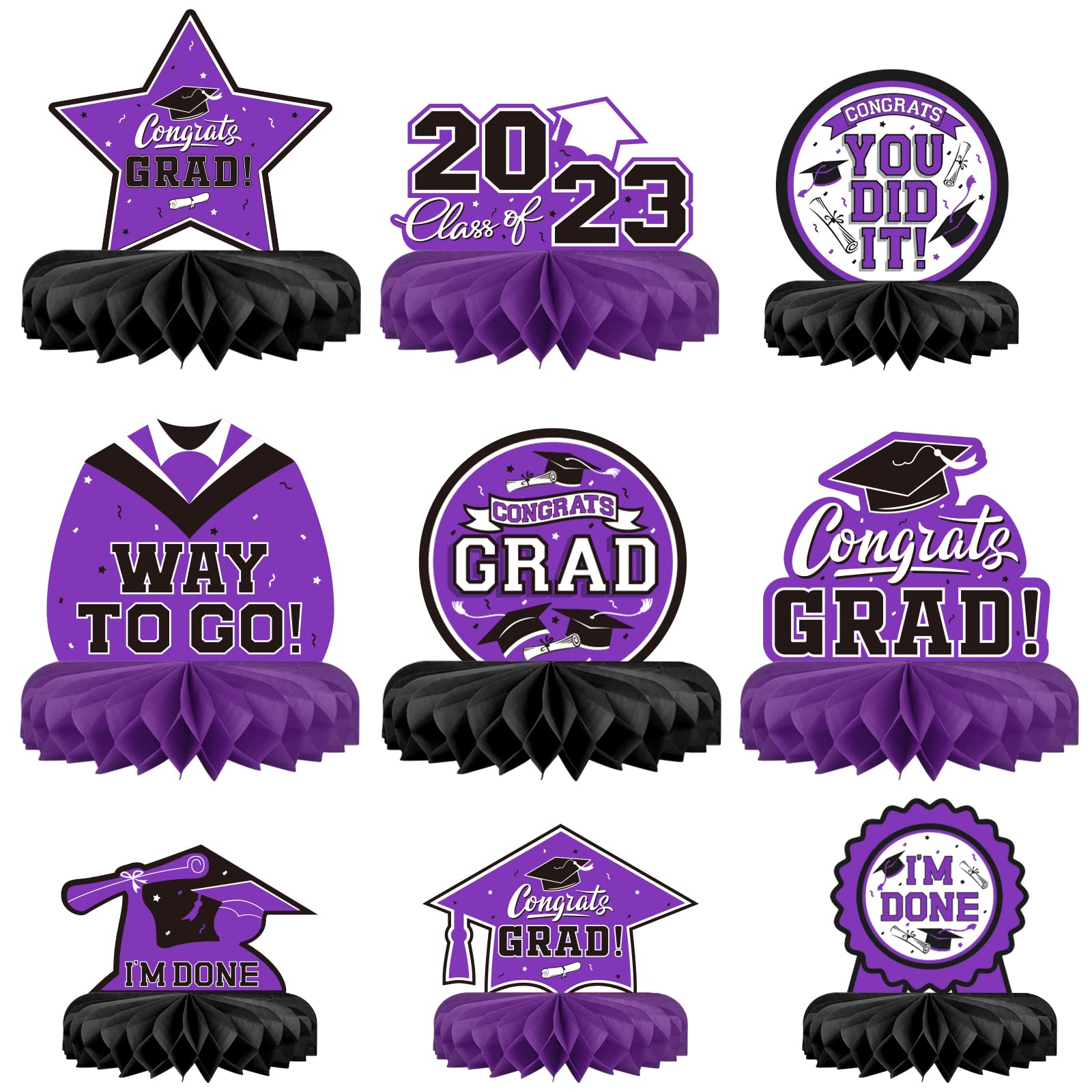 Gatherfun 9PCS Graduation Party Decorations Class of 2023 Congrats Grad ...