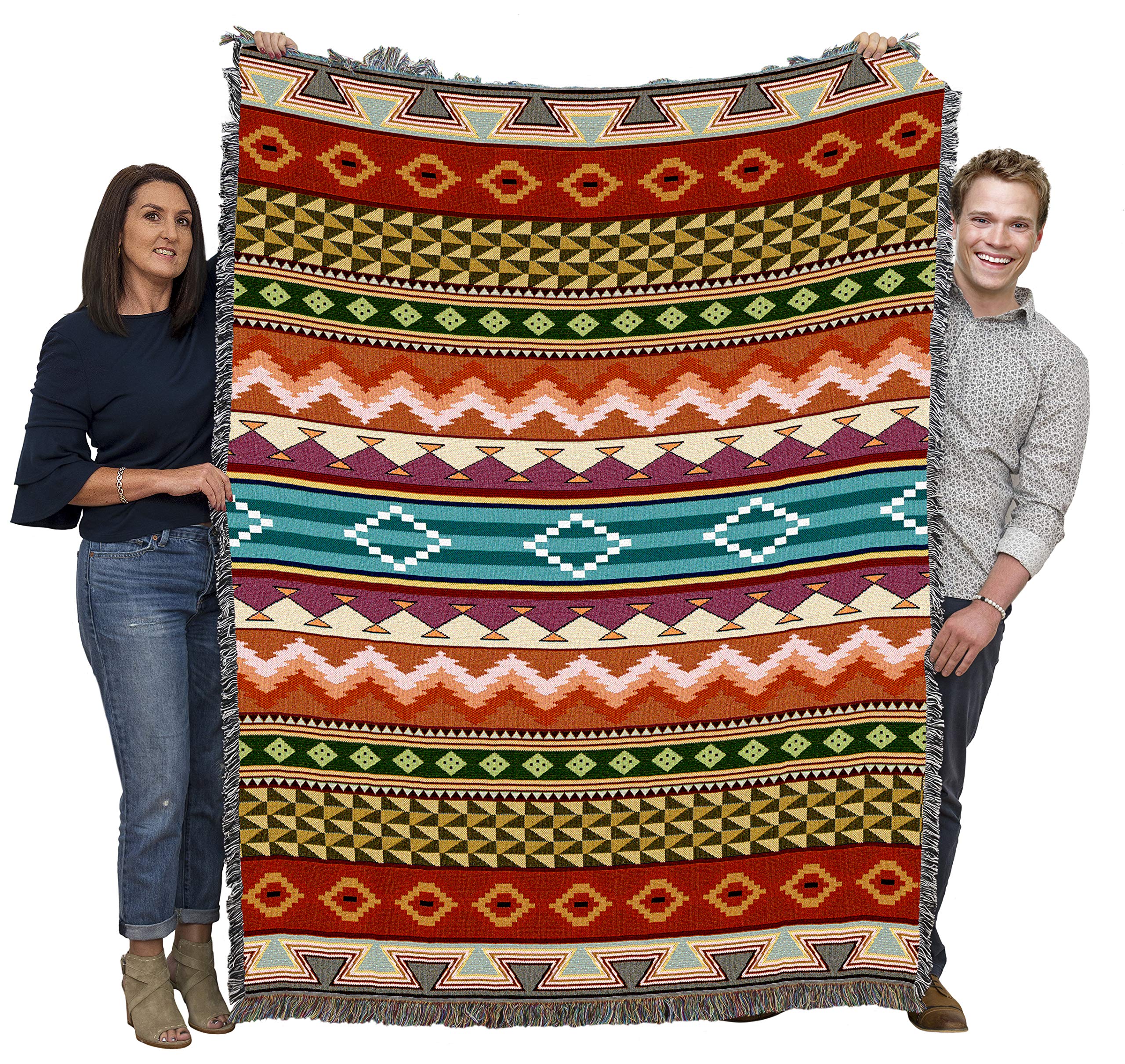 Pure Country Weavers Stripe Blanket Southwest Native American Inspired ...