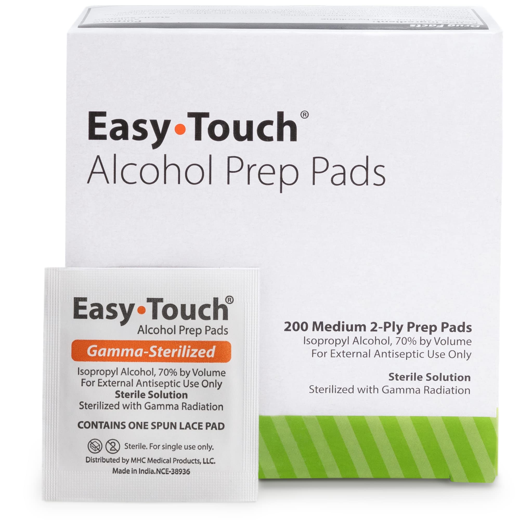 Easy Touch EasyTouch GammaSterilized Alcohol Prep Pads Box of 200