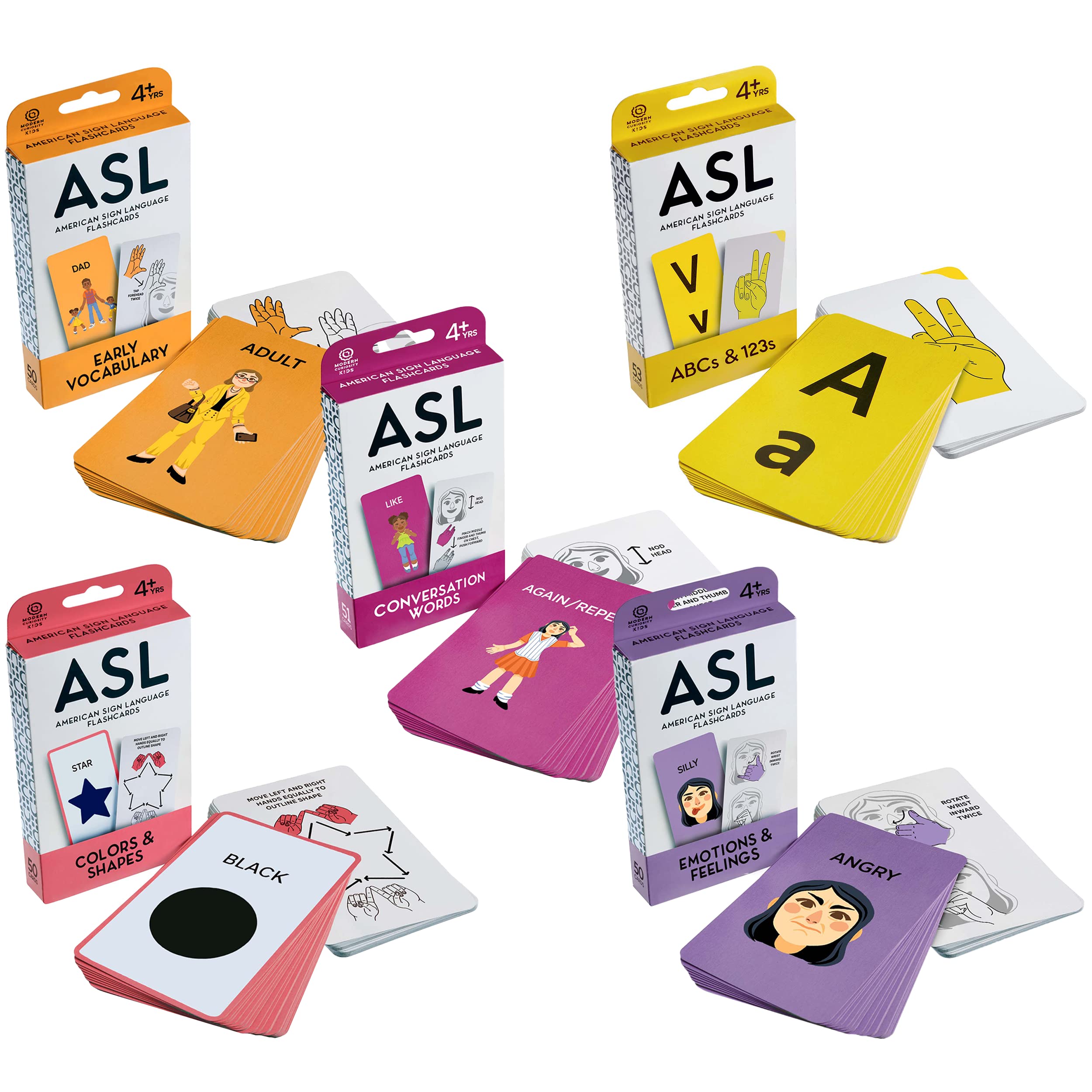 modern curiosity ASL Flash Cards American Sign Language Flashcard Sets ...
