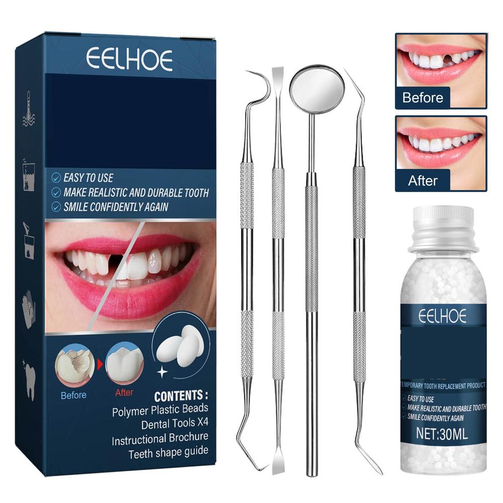 Ceonam Tooth Repair Kit Temporary Fake Teeth Replacement Kit With Dental Mirror Tools For
